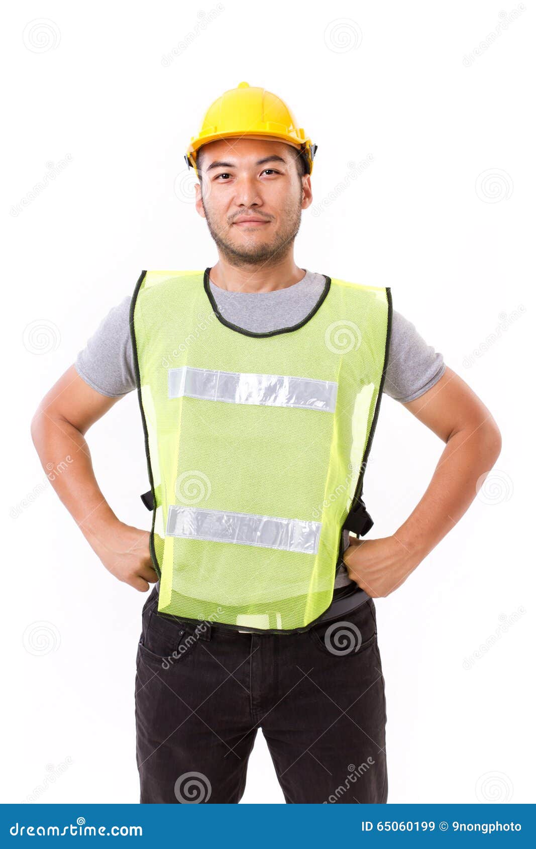 Confident, Strong Construction Worker Stock Image - Image of asian ...