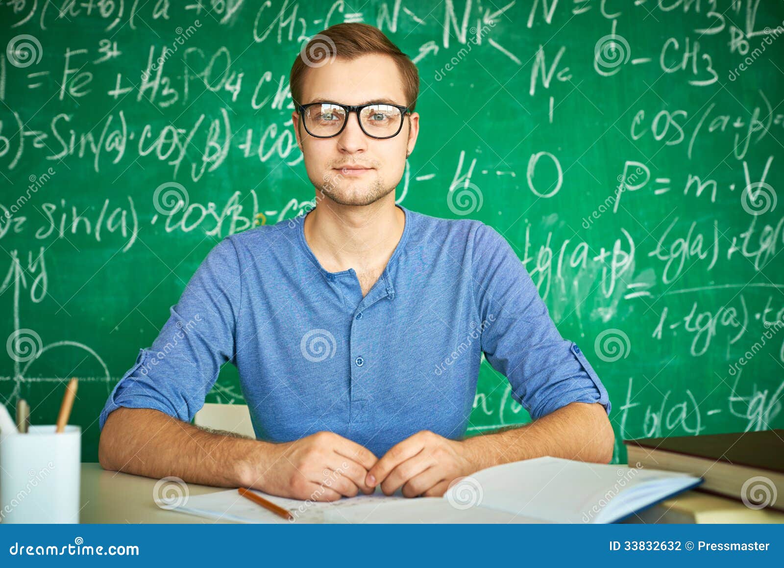 Confident student stock photo. Image of holding, desk - 33832632