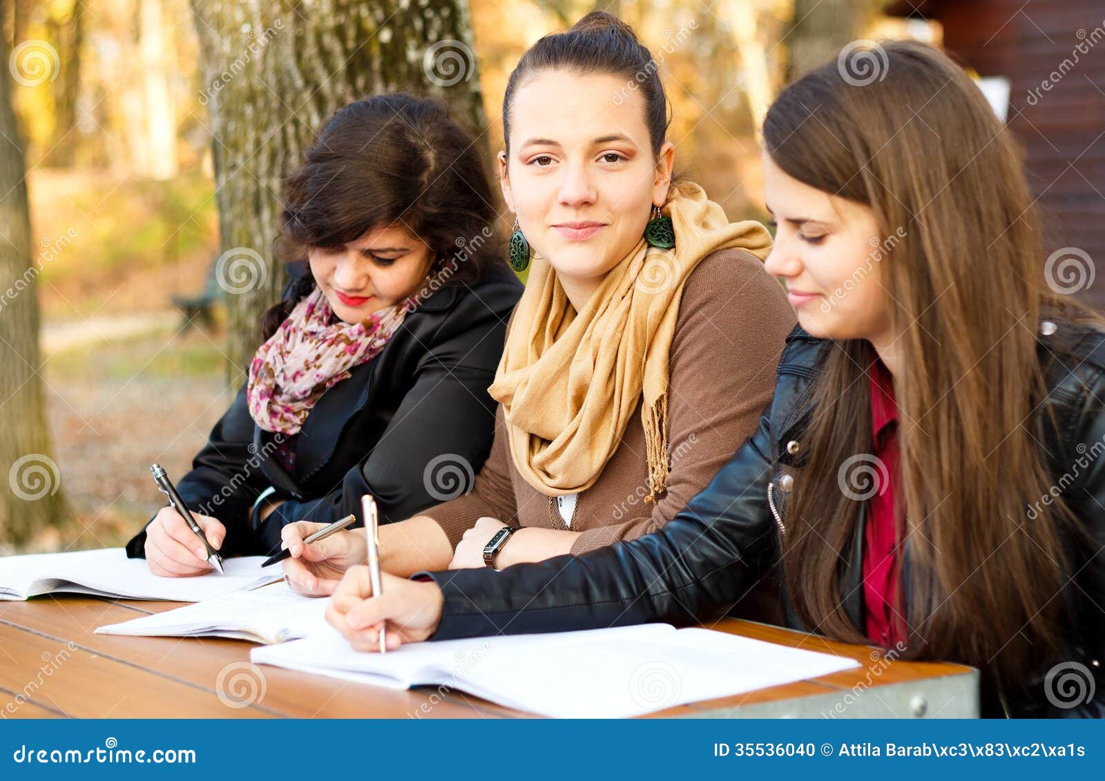 Confident students stock photo. Image of brown, scarf - 35536040