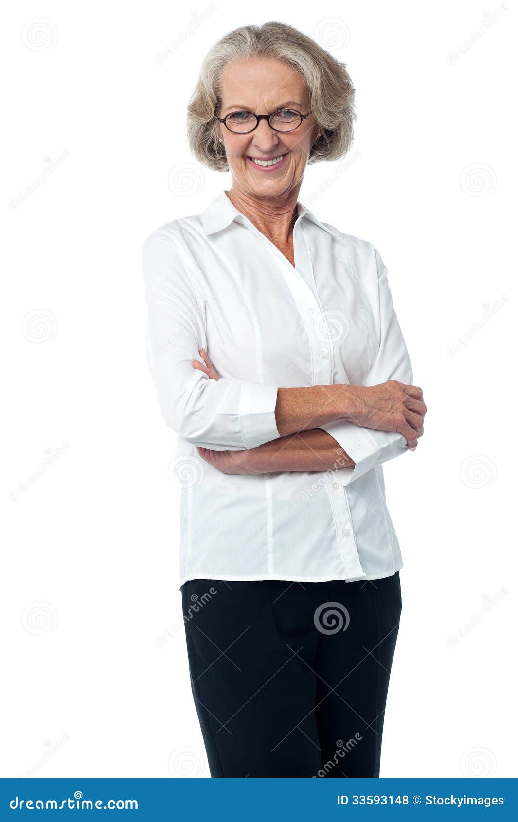 Confident Stylish Pose of Smiling Woman Stock Photo - Image of ...