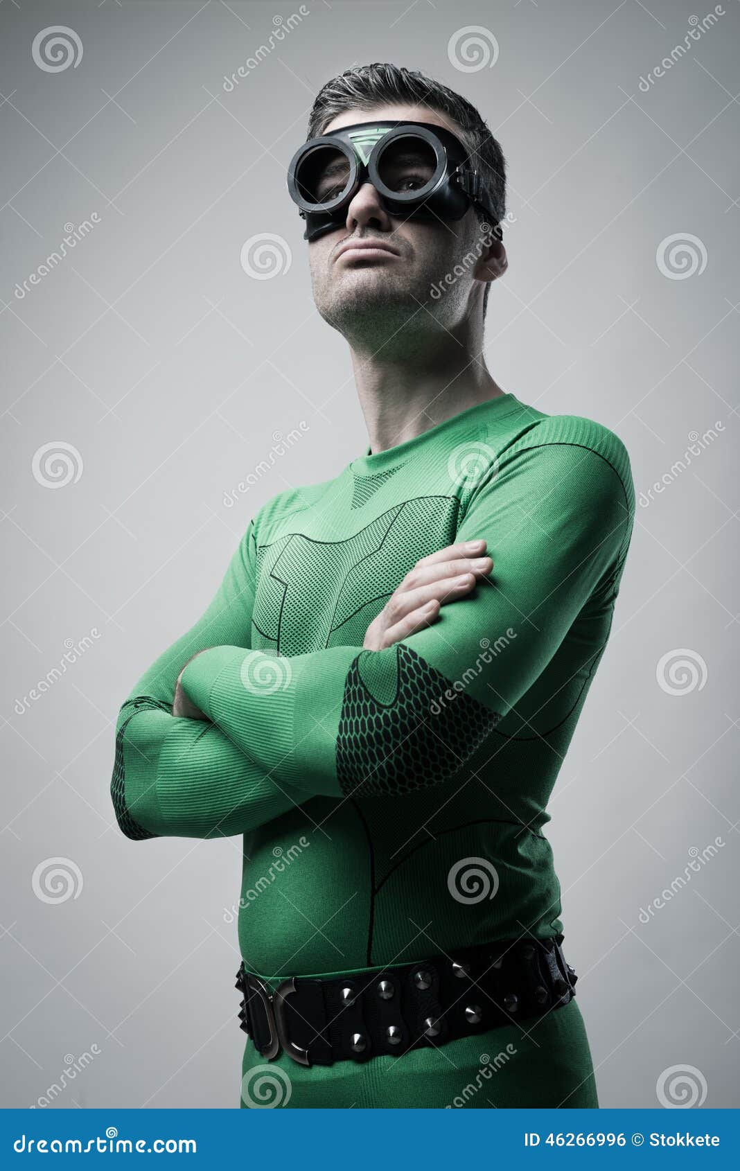 Confident superhero posing stock photo. Image of goggles - 46266996