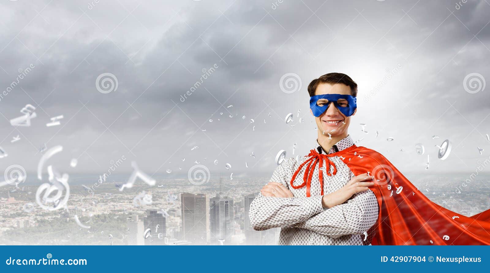 Confident superhero stock photo. Image of hero, boss - 42907904