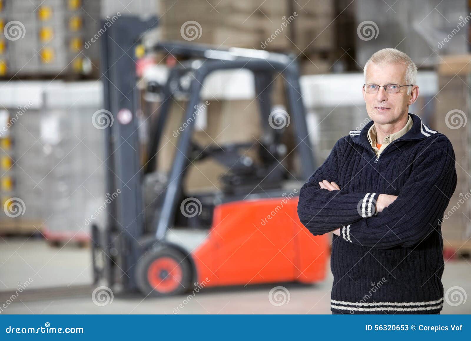 Confident Supervisor Standing at Warehouse Stock Image - Image of ...