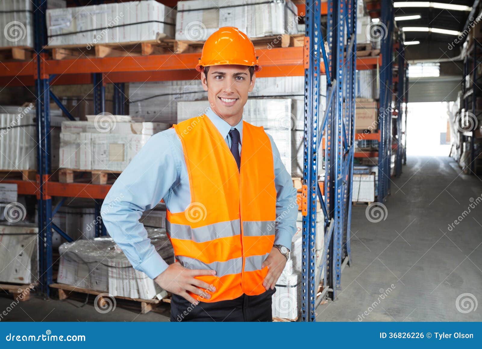 Confident Supervisor at Warehouse Stock Photo - Image of hands, depot ...