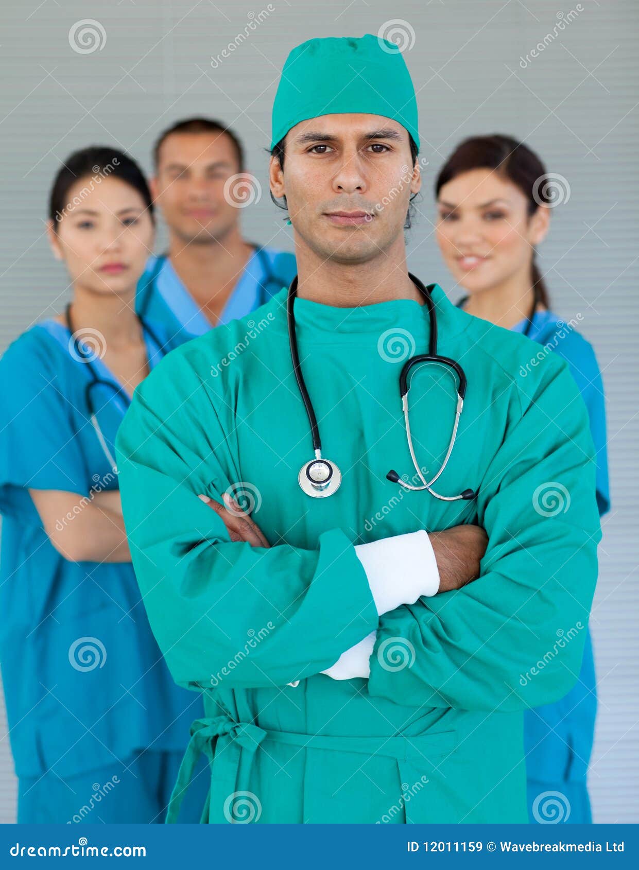 Confident Surgeon with Folded Arms Stock Image - Image of adult ...