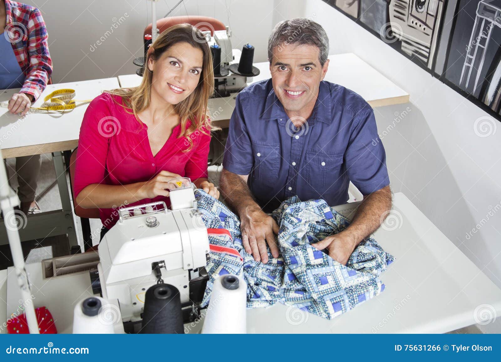 Confident Tailors Sitting Workbench Stock Photos - Free & Royalty-Free ...