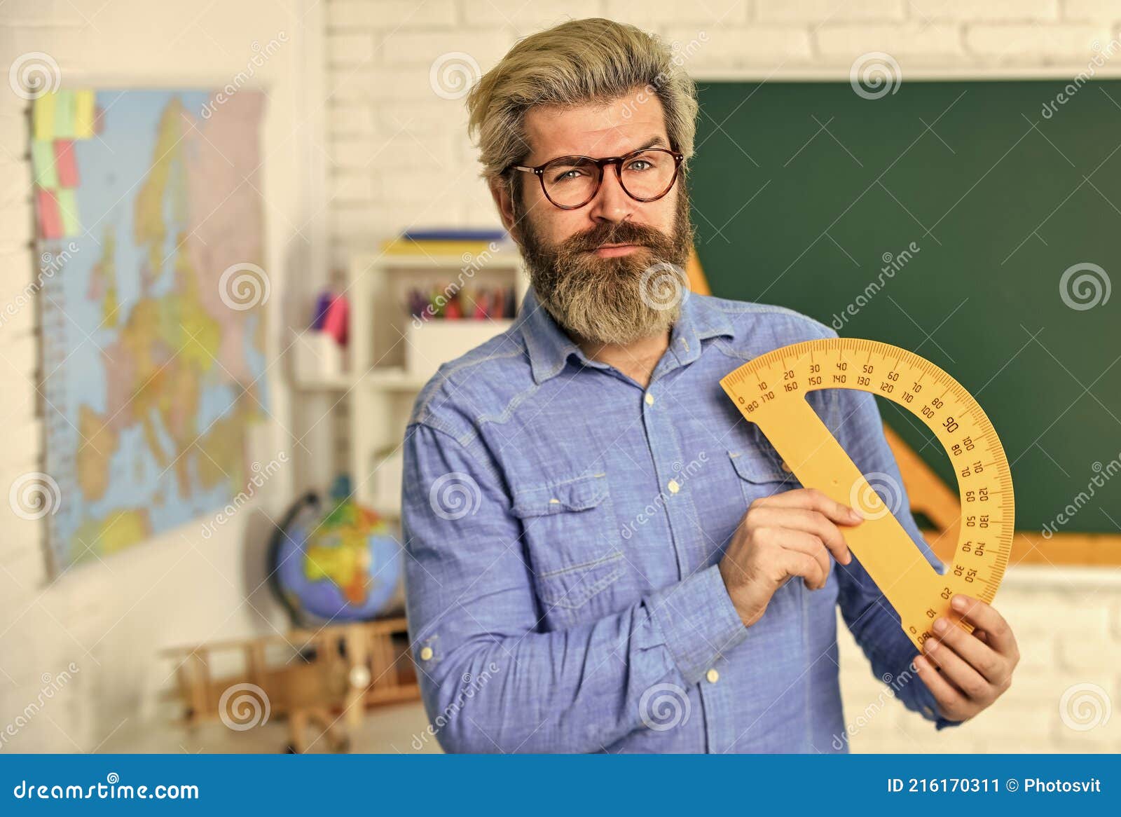 Confident Teacher. Math Teacher at Blackboard. Education. Exact ...