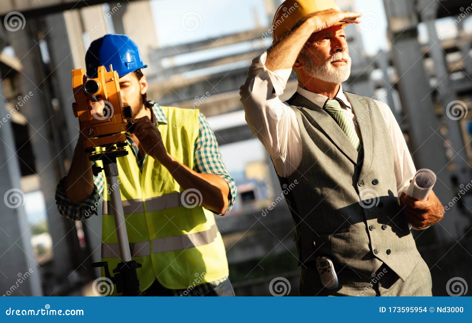 Confident Team of Architects and Engineers Working Together on ...