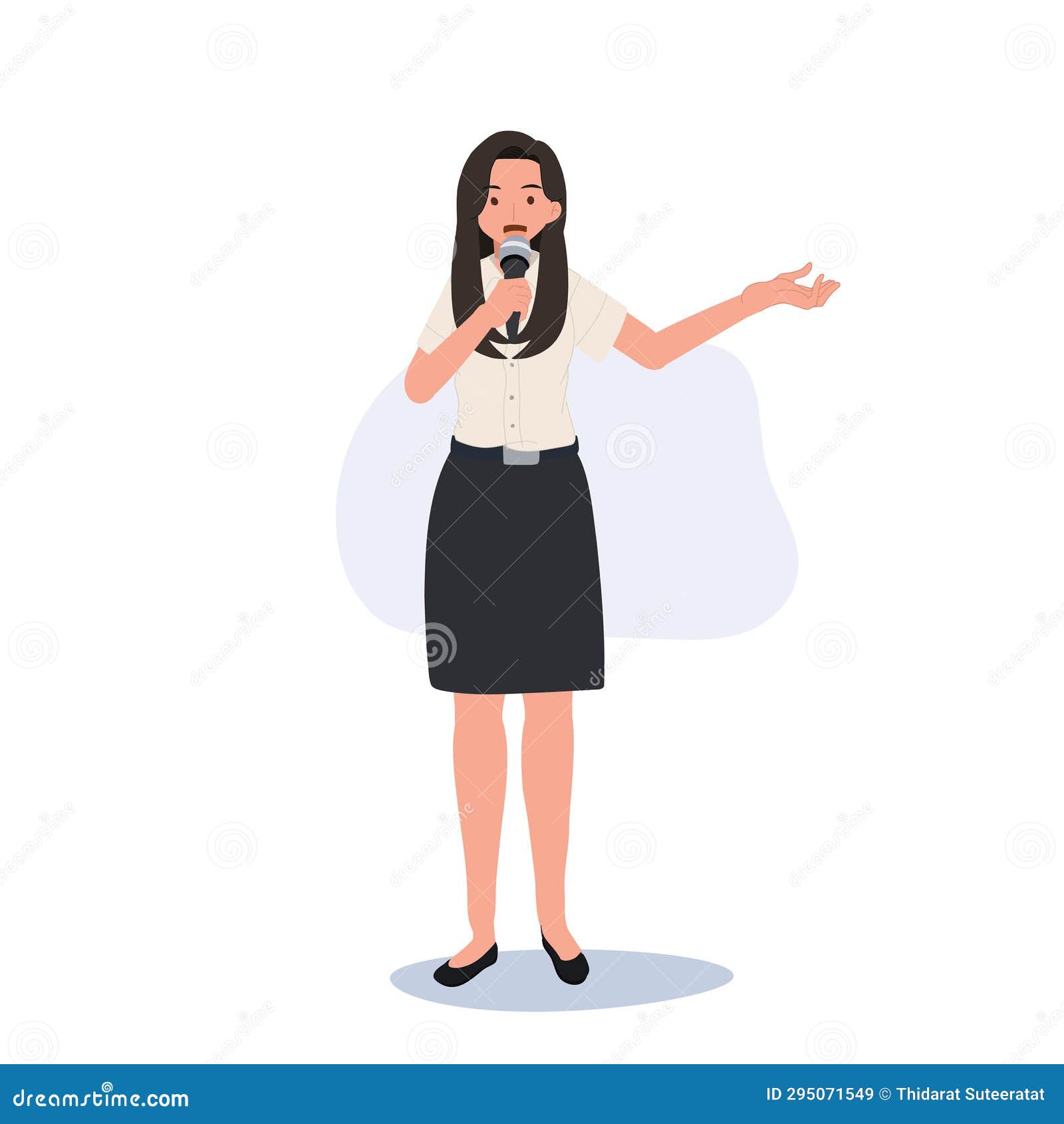 Confident Thai University Student in Uniform is Giving a Campus Speech ...