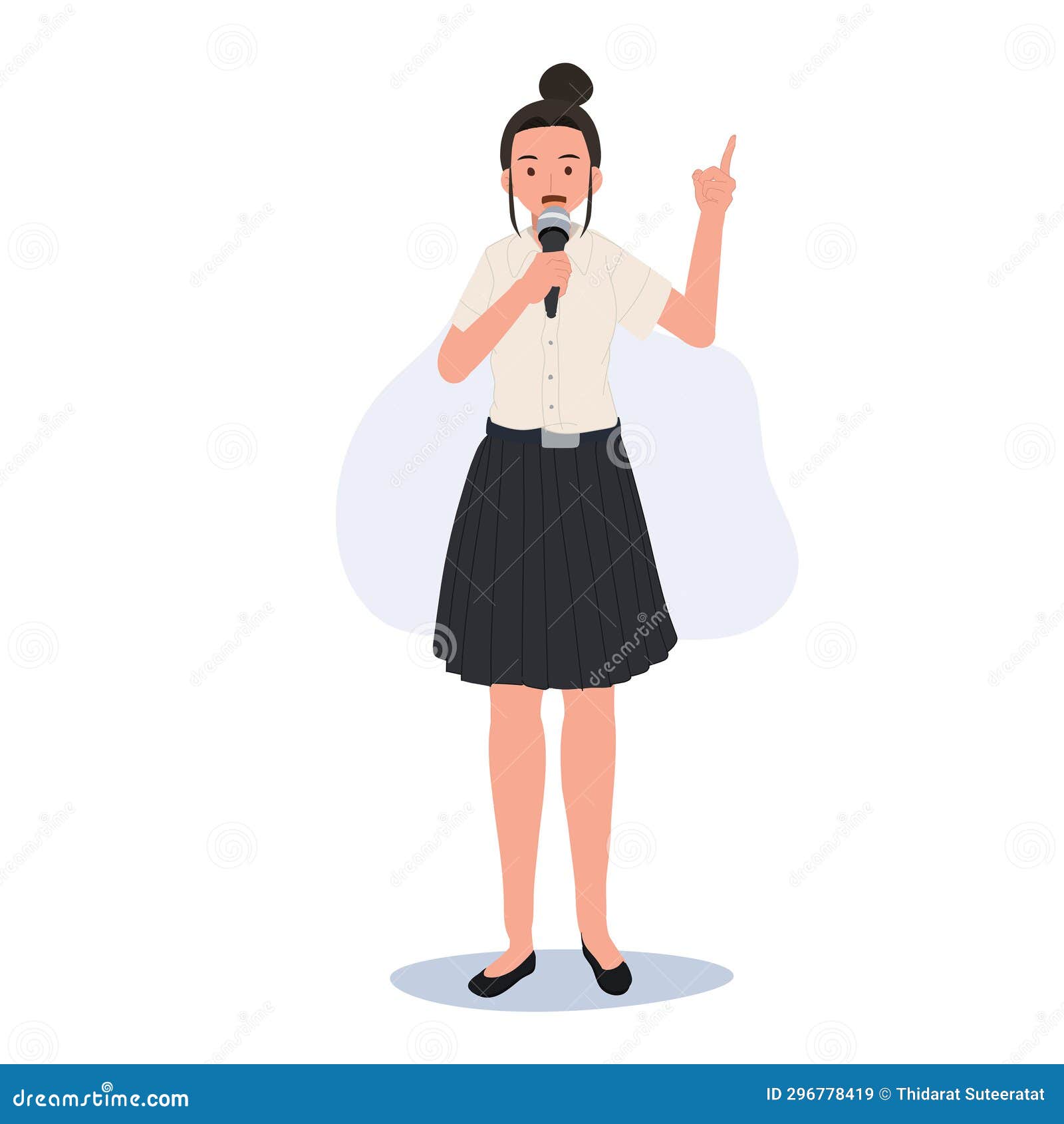 Confident Thai University Student in Uniform is Giving a Campus Speech ...