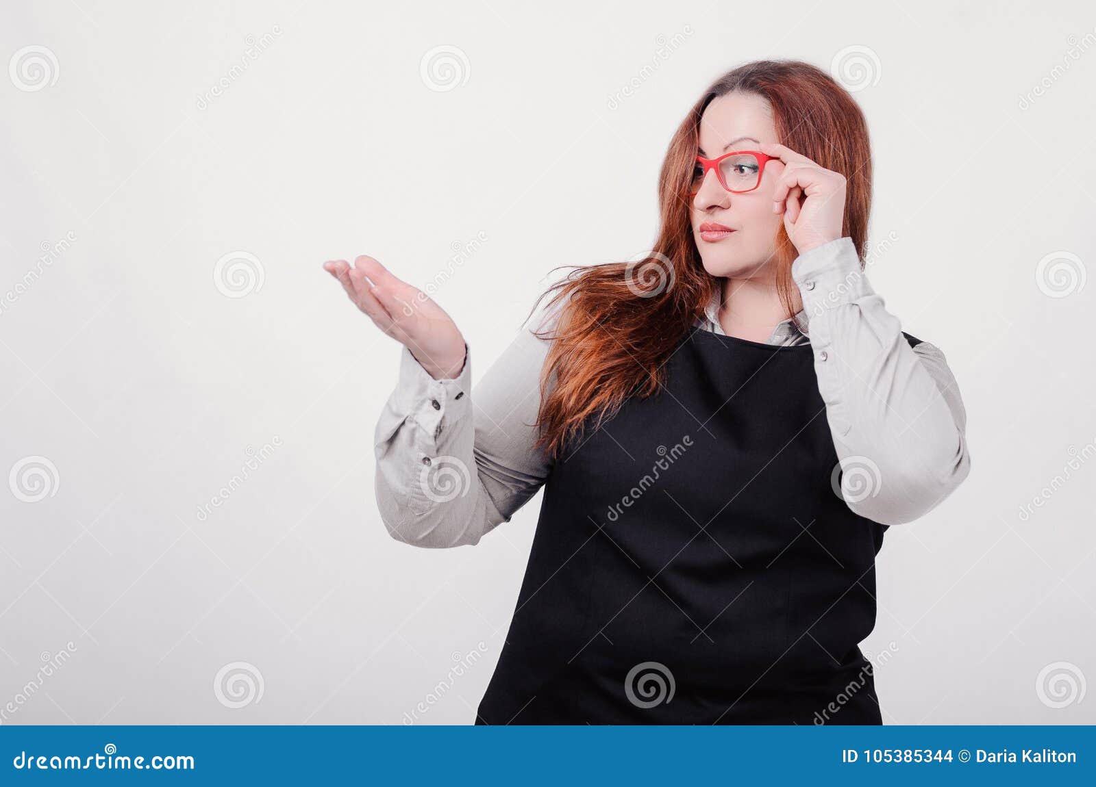 Confident Woman with Figure Size Plus Posing at Camera on White ...