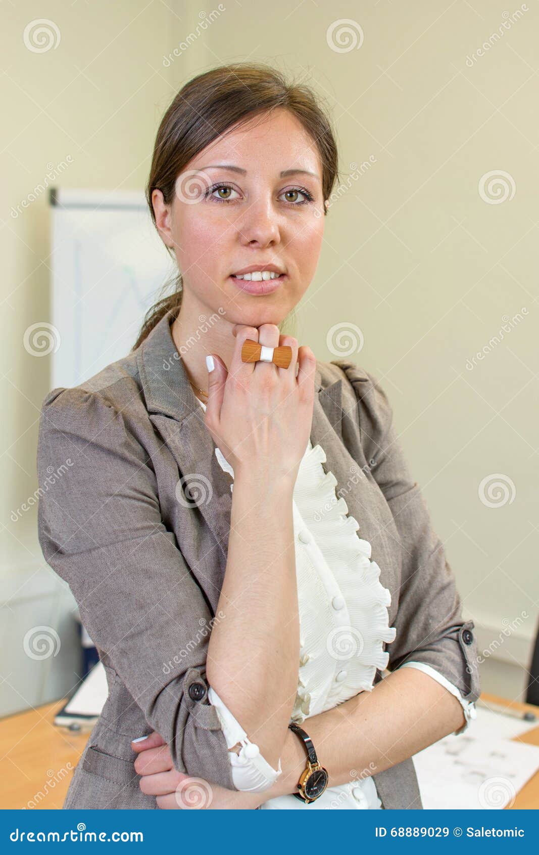 Confident Woman Leader at the Office Stock Image - Image of colleagues ...