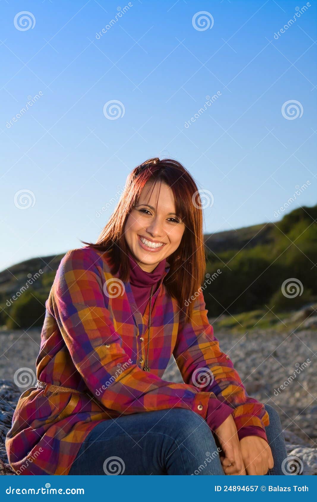 Confident Woman Sitting and Smiling Stock Image - Image of people ...