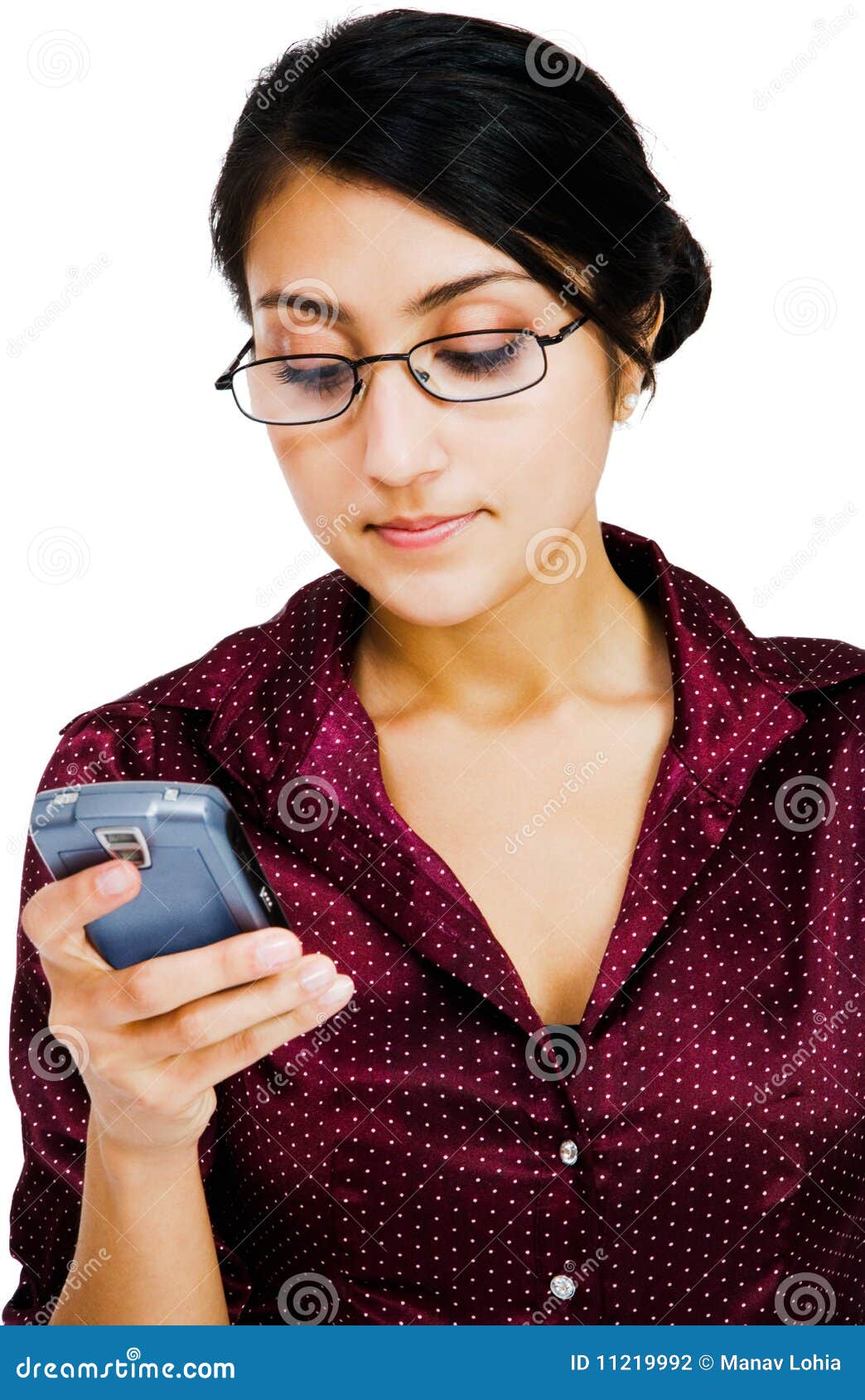 Confident Woman Text Messaging Stock Photo - Image of middle, isolated ...