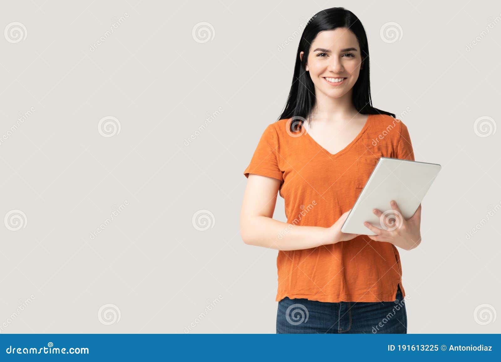 Confident Woman Using Tablet Computer Stock Image - Image of looking ...