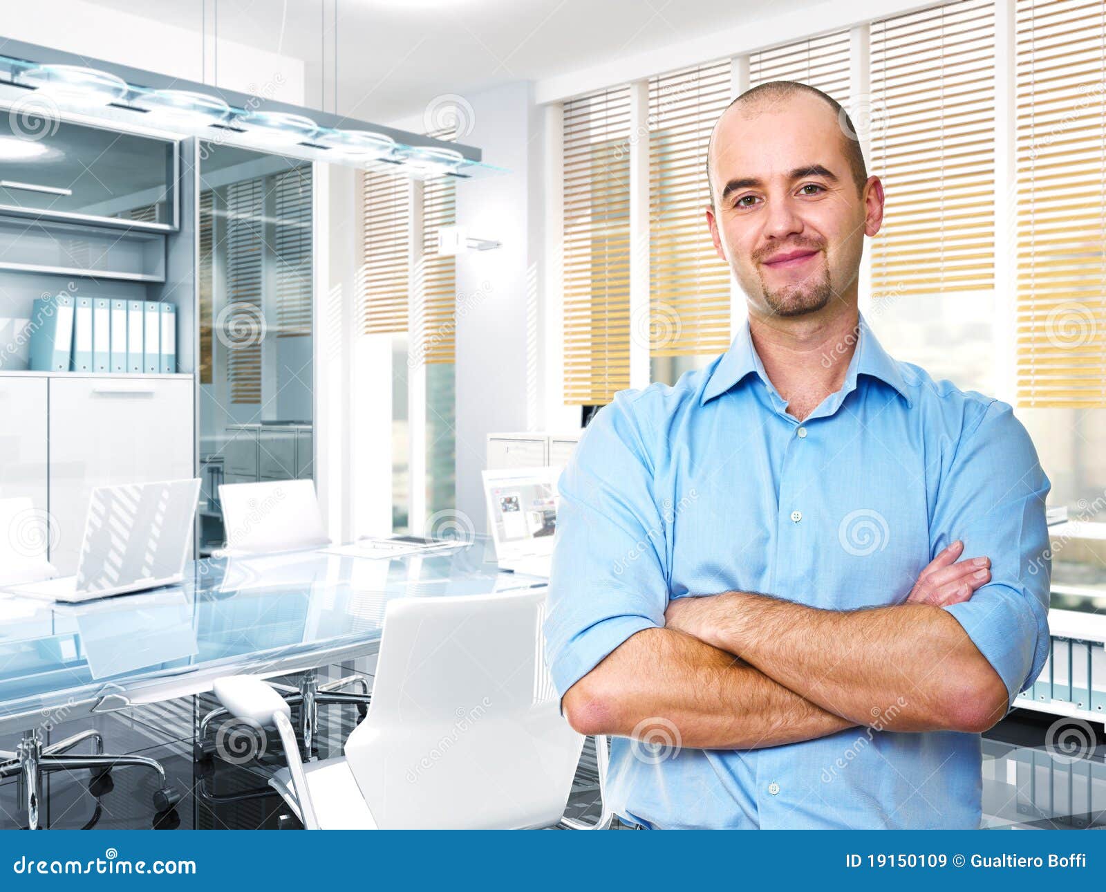 Confident worker stock image. Image of office, worker - 19150109
