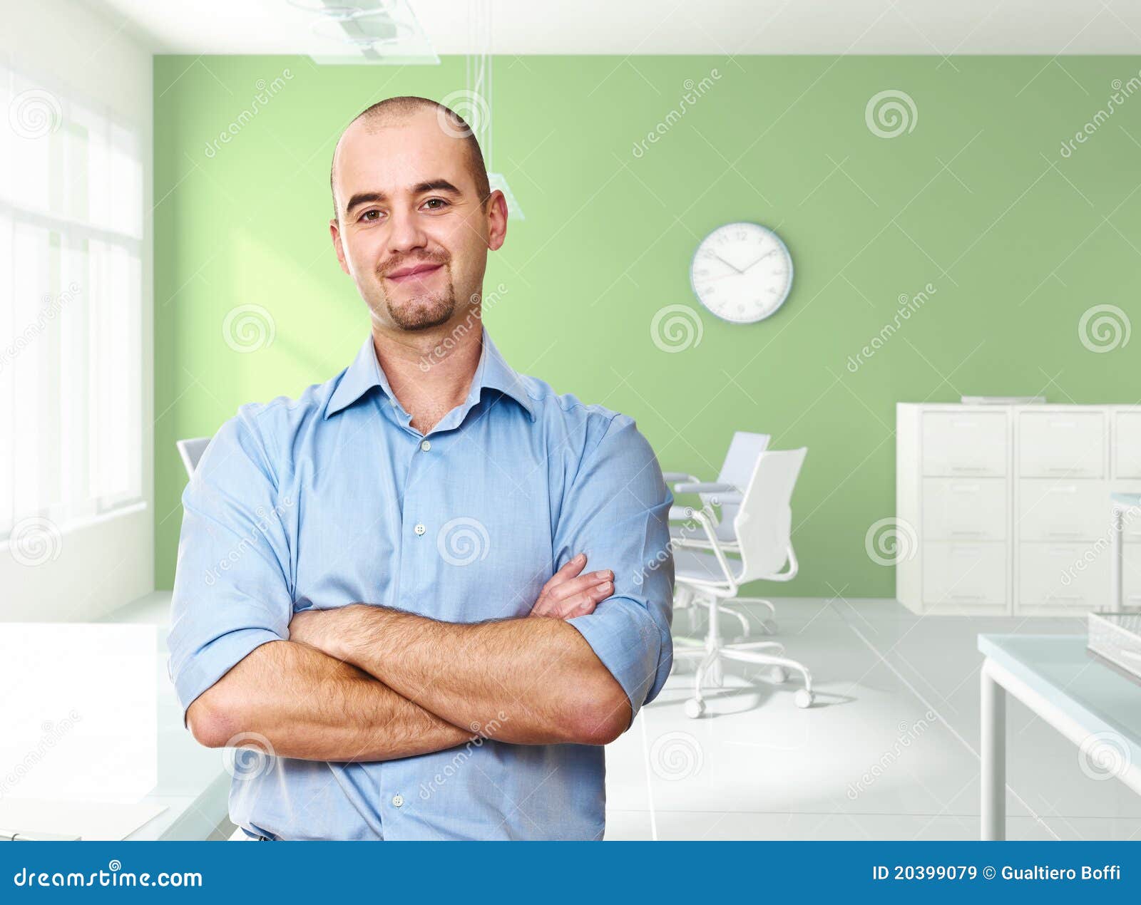 Confident worker in office stock image. Image of green - 20399079