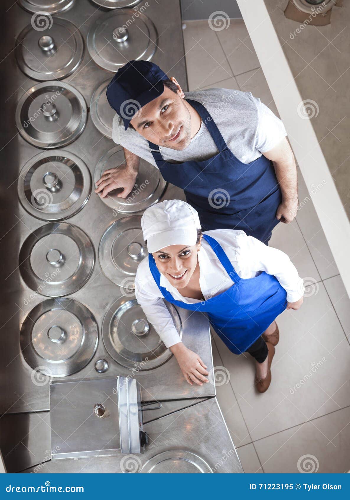 Confident Workers Standing at Counter in Ice Cream Parlor Stock Image ...