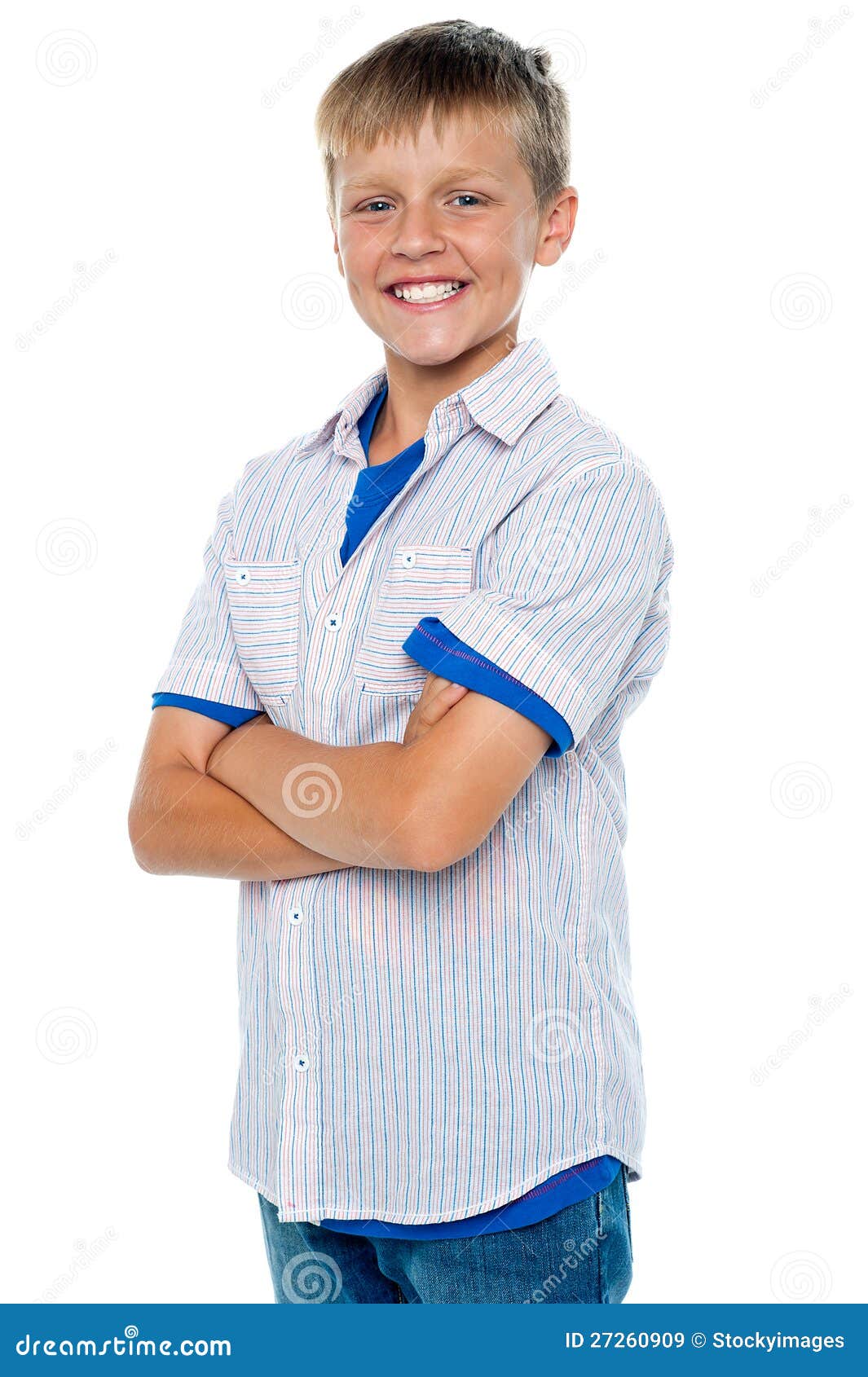 Confident Young Boy Posing in Casuals Stock Image - Image of happy ...