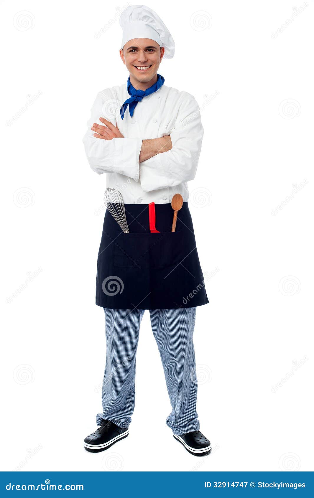 Confident Young Cook Posing in Uniform Stock Image - Image of looking ...