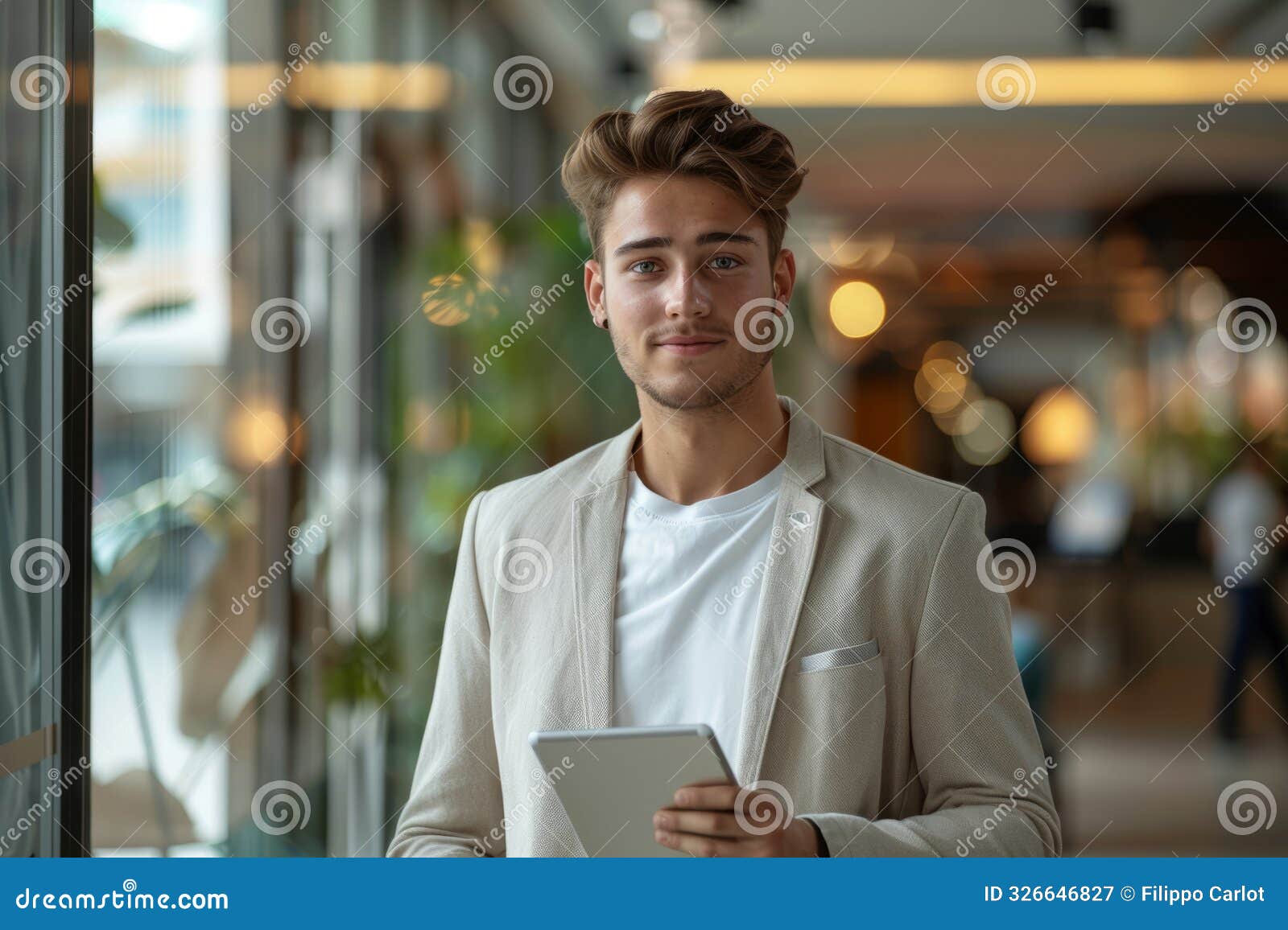 Confident Young Man in Office Editorial Photography - Image of person ...