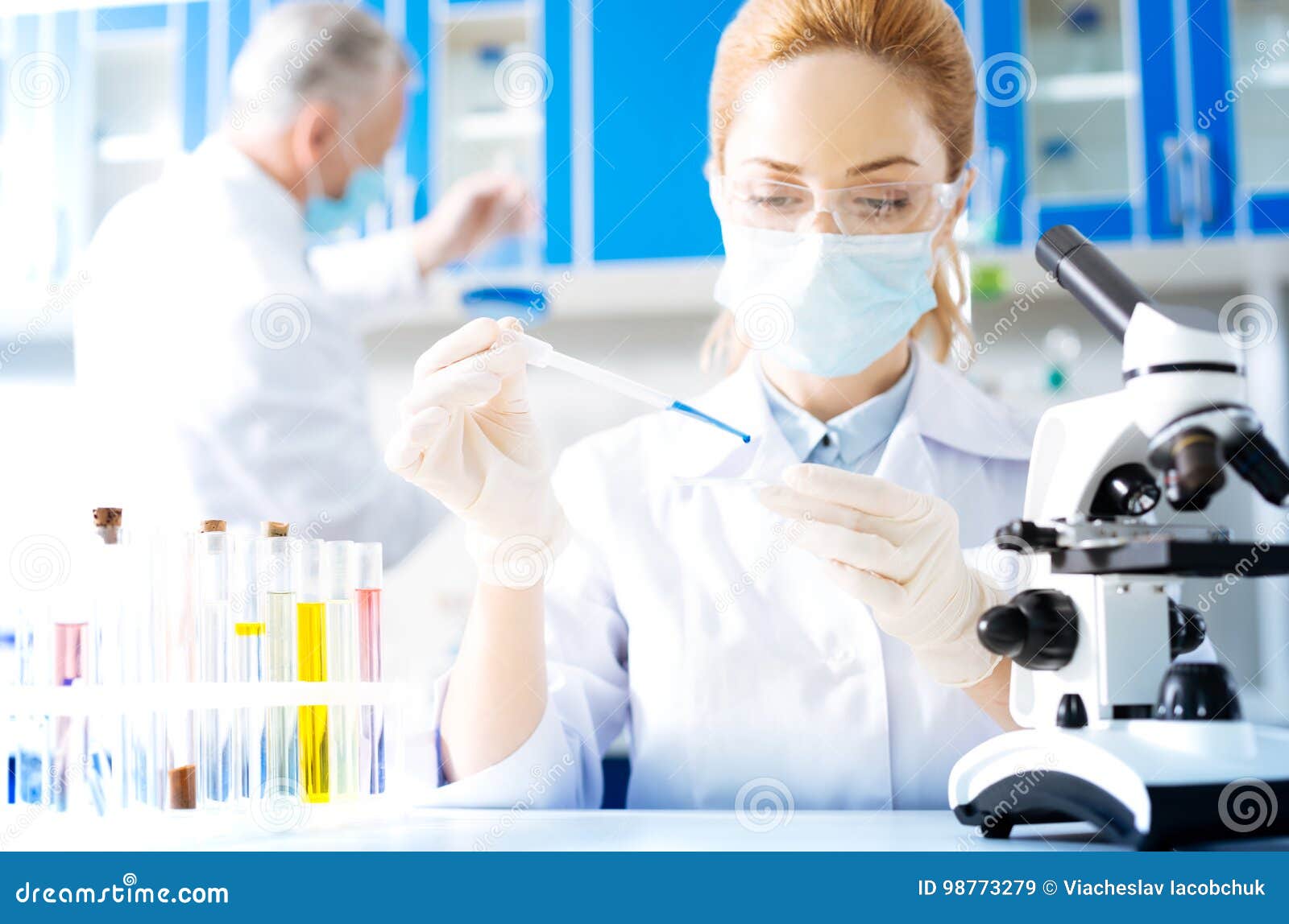 Confident Young Practitioner Doing Analysis Stock Image - Image of ...