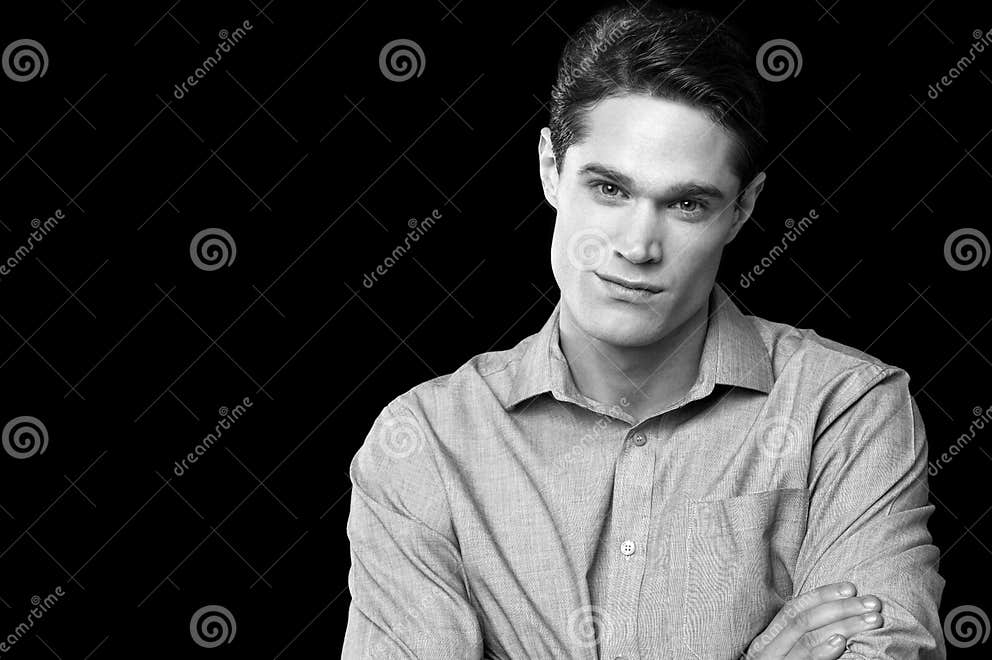 Confident young smart guy stock image. Image of black - 38420921