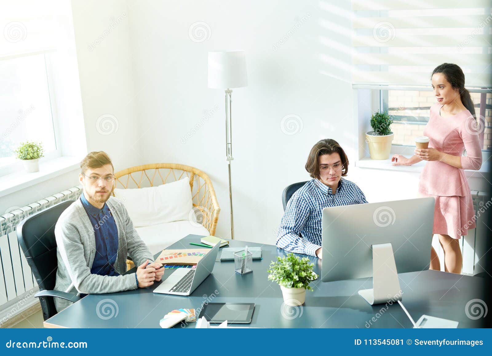 Comfortable Meeting Room with Company Staff Stock Image - Image of ...