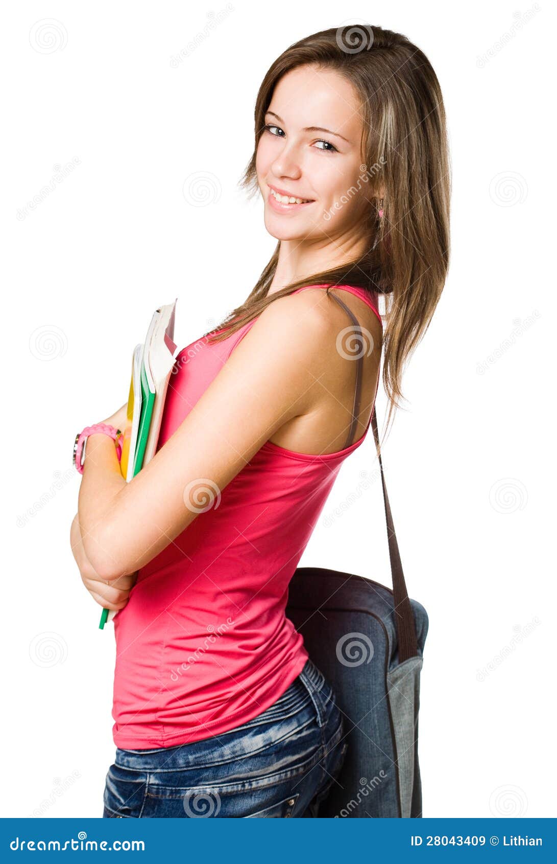Confident Young Student Girl. Stock Image - Image of cute, background ...