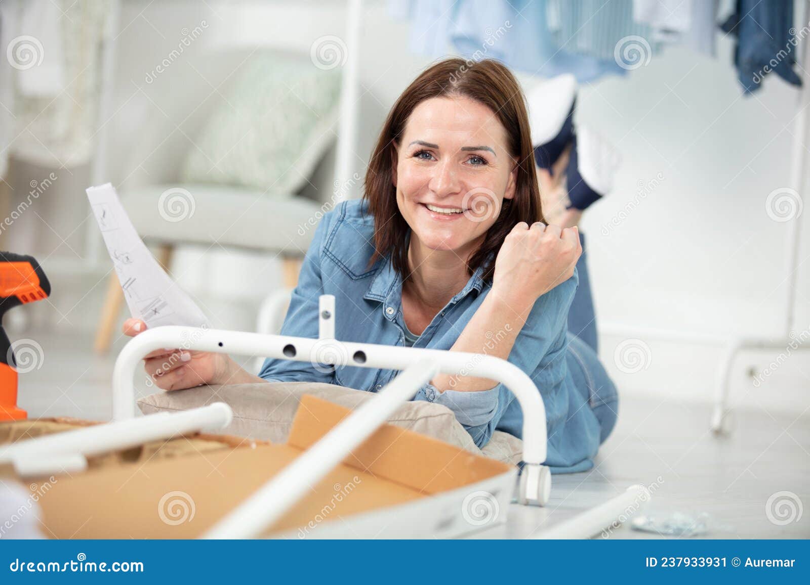 Confident Young Woman Doing Diy at Home Stock Image - Image of people ...
