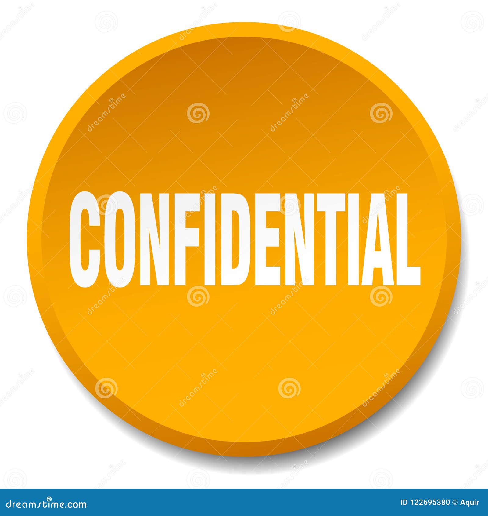 Confidential button stock vector. Illustration of orange - 122695380