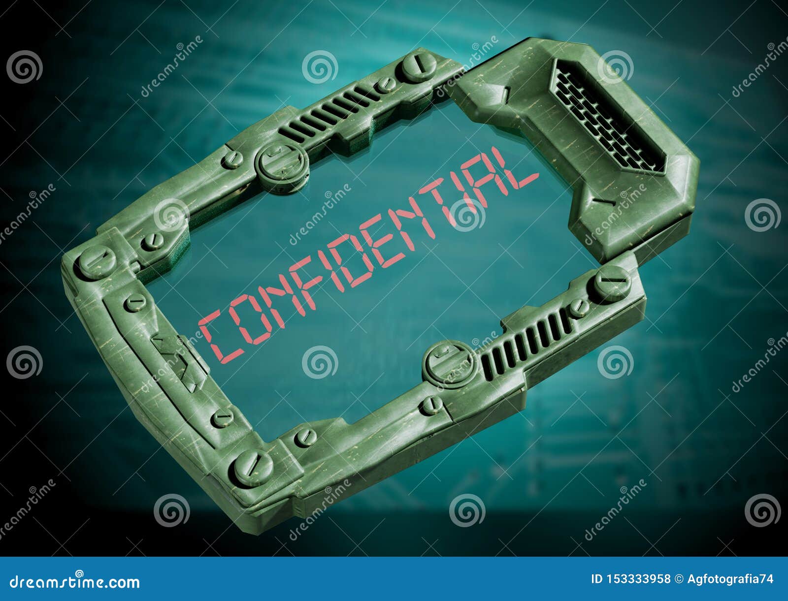 Confidential Concept. Futuristic Sci-fi Communicator with Transparent ...