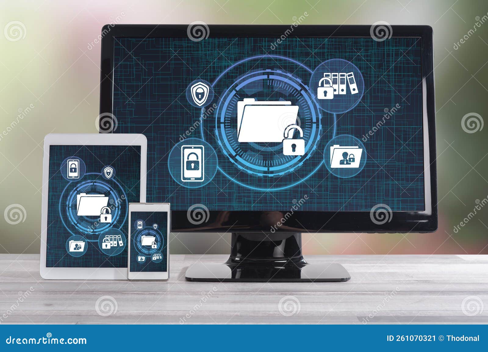 Confidential Data Concept on Different Devices Stock Image - Image of ...