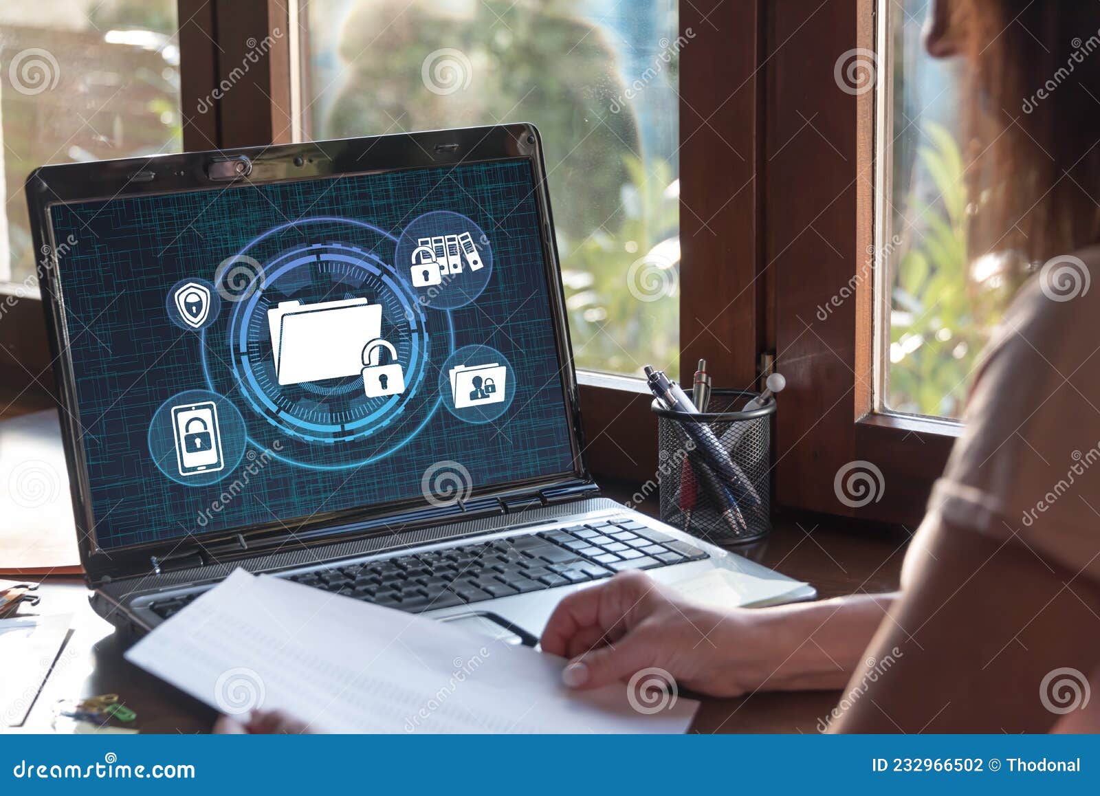 Confidential Data Concept on a Laptop Screen Stock Photo - Image of ...