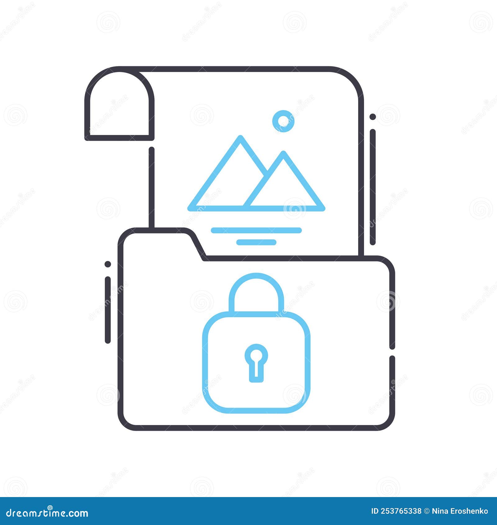 Confidential Data Line Icon, Outline Symbol, Vector Illustration ...