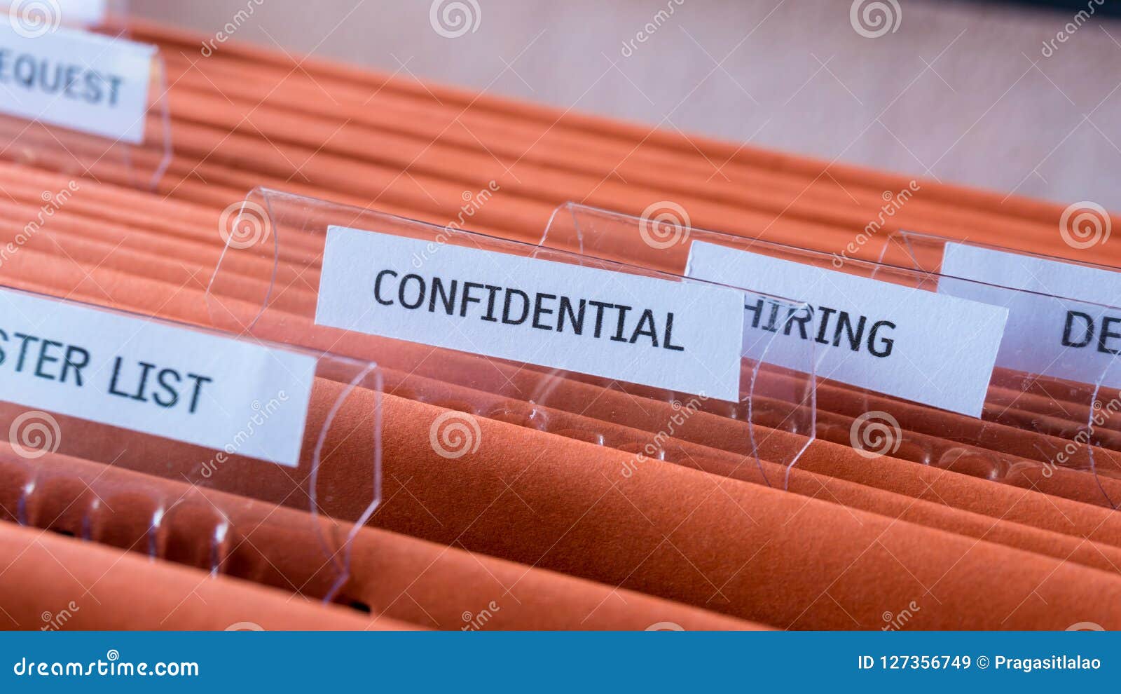 Confidential Document File Keep in the Folder Cabinet Stock Image ...