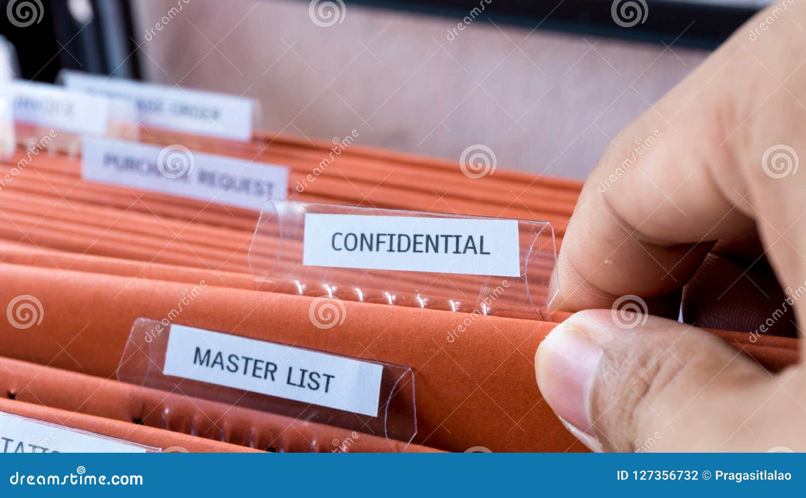 Confidential Document File Keep in the Folder Cabinet Stock Photo ...