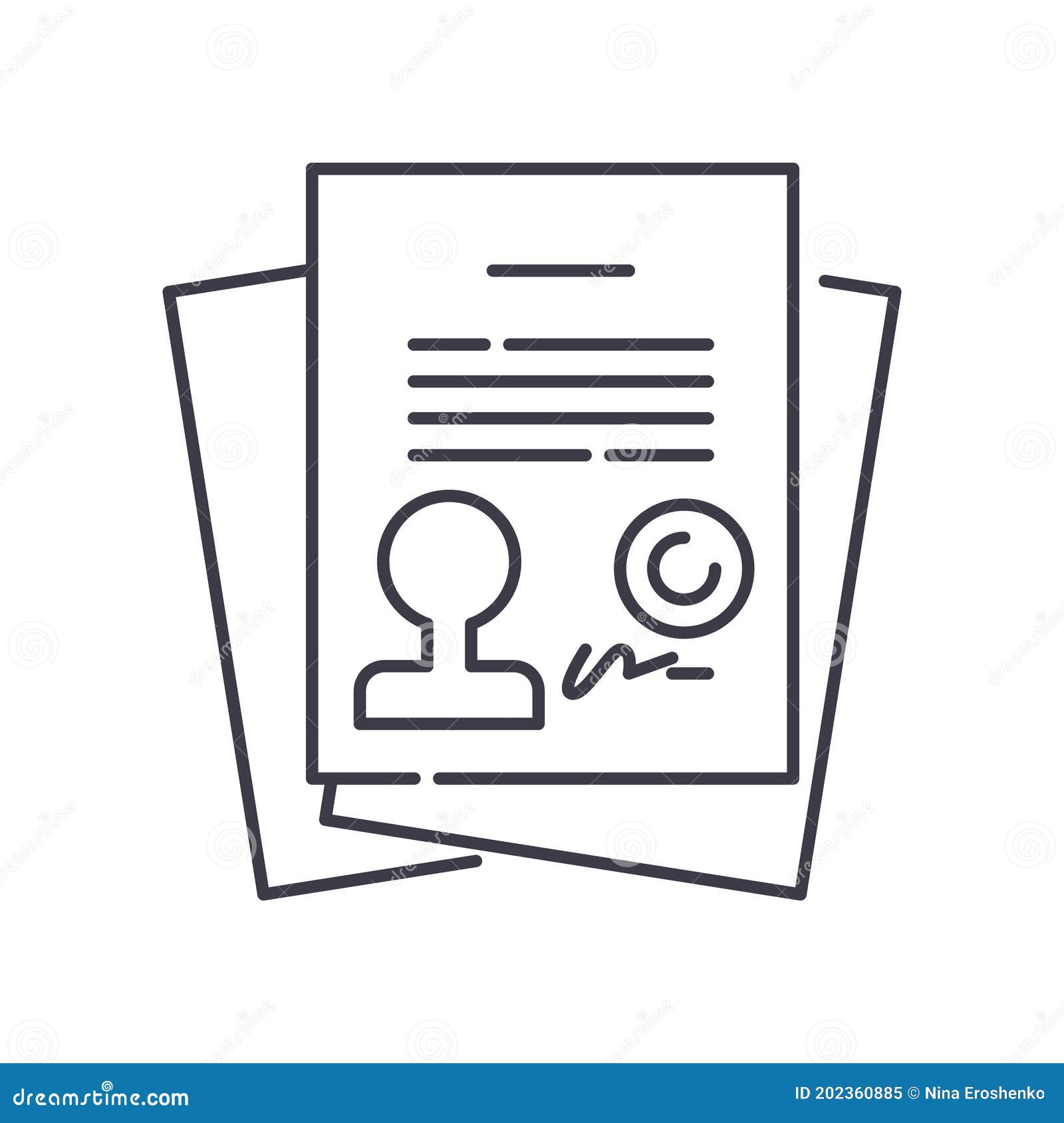 Confidential Document Icon, Linear Isolated Illustration, Thin Line ...
