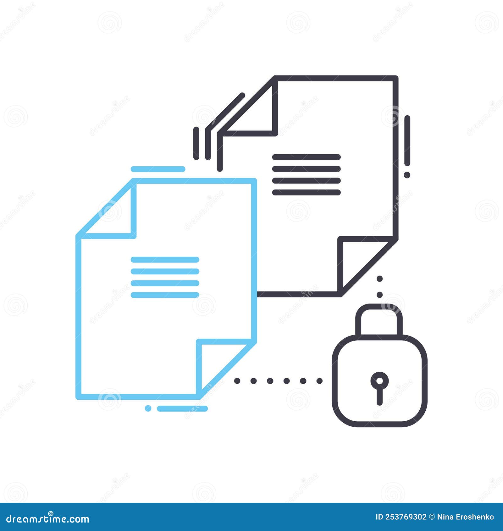 Confidential Document Line Icon, Outline Symbol, Vector Illustration ...