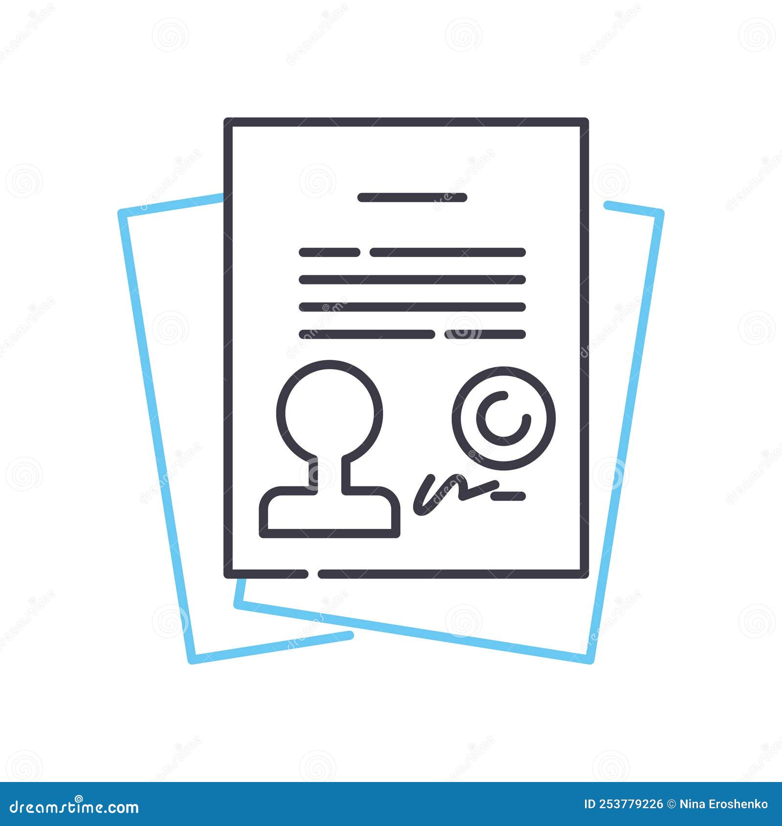 Confidential Document Line Icon, Outline Symbol, Vector Illustration ...