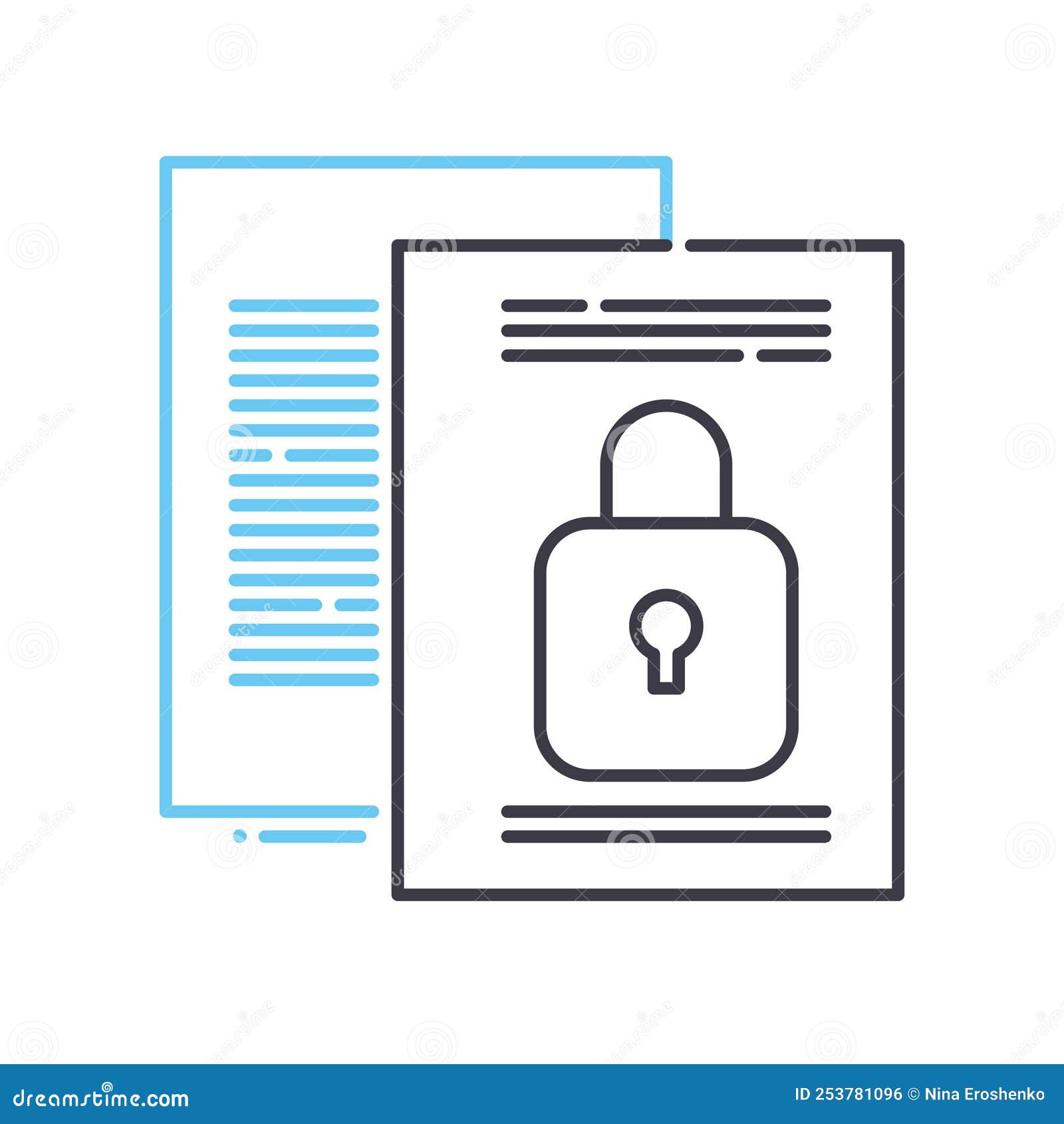 Confidential Document Line Icon, Outline Symbol, Vector Illustration ...