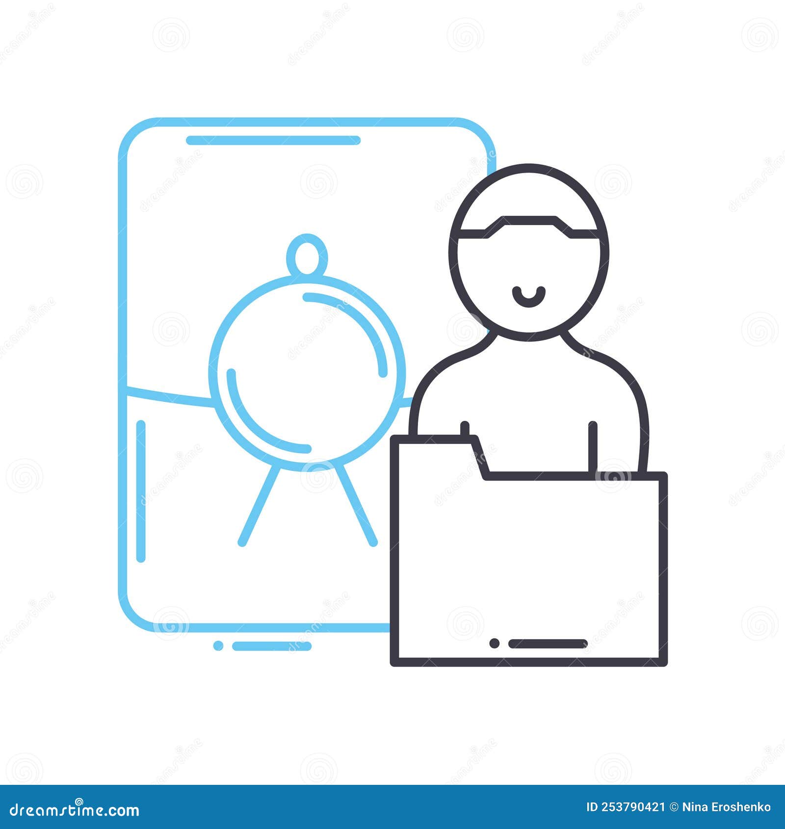 Confidential Document Line Icon, Outline Symbol, Vector Illustration ...