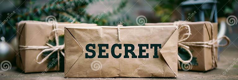 Confidential Document Small Envelope with Secret Text Placed on Table ...