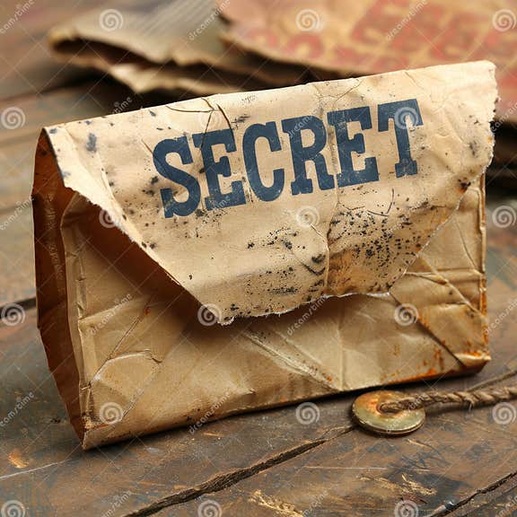 Confidential Document in Small Envelope on Table with the Word Secret ...