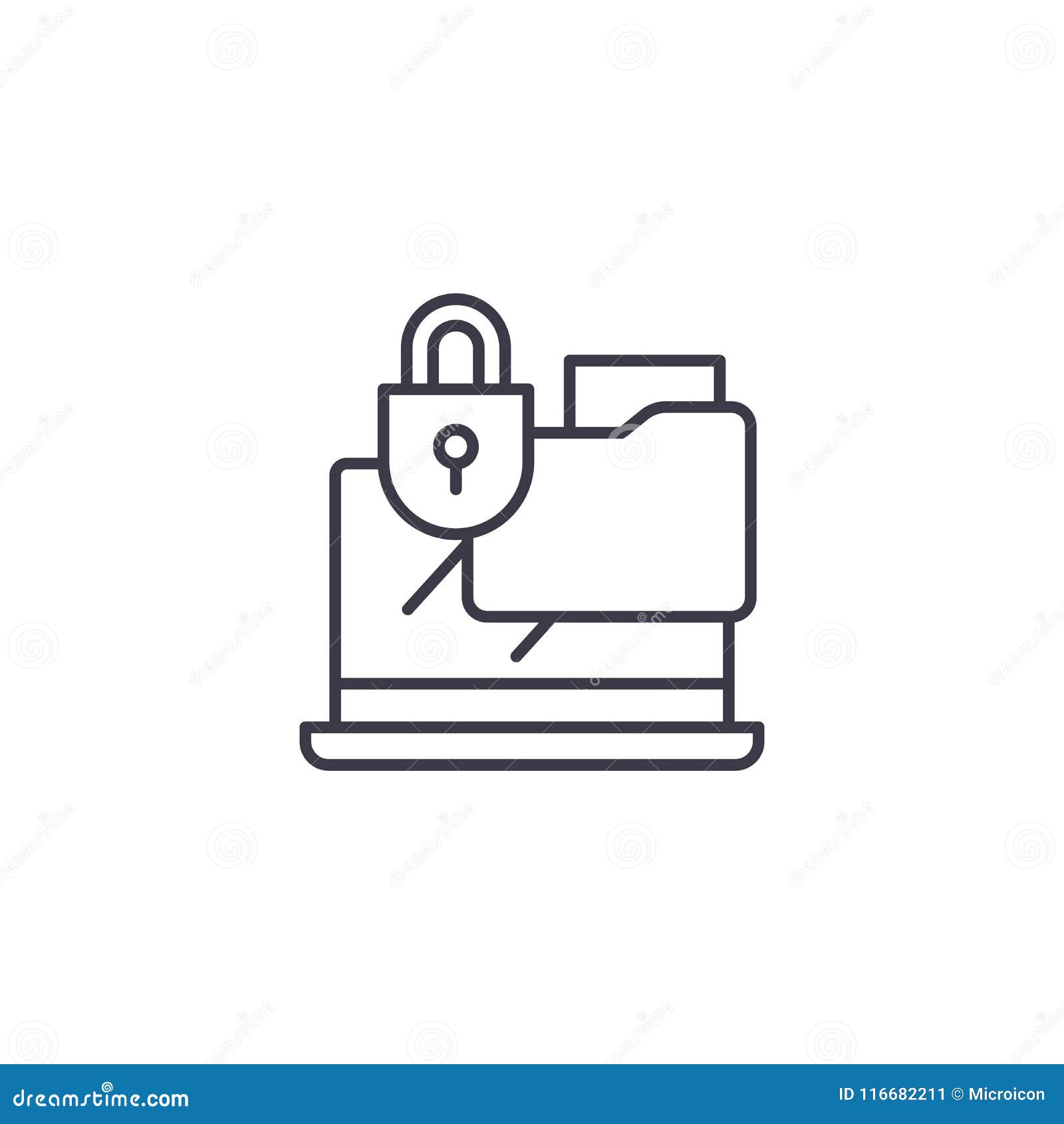 Confidential Documents Linear Icon Concept. Confidential Documents Line ...