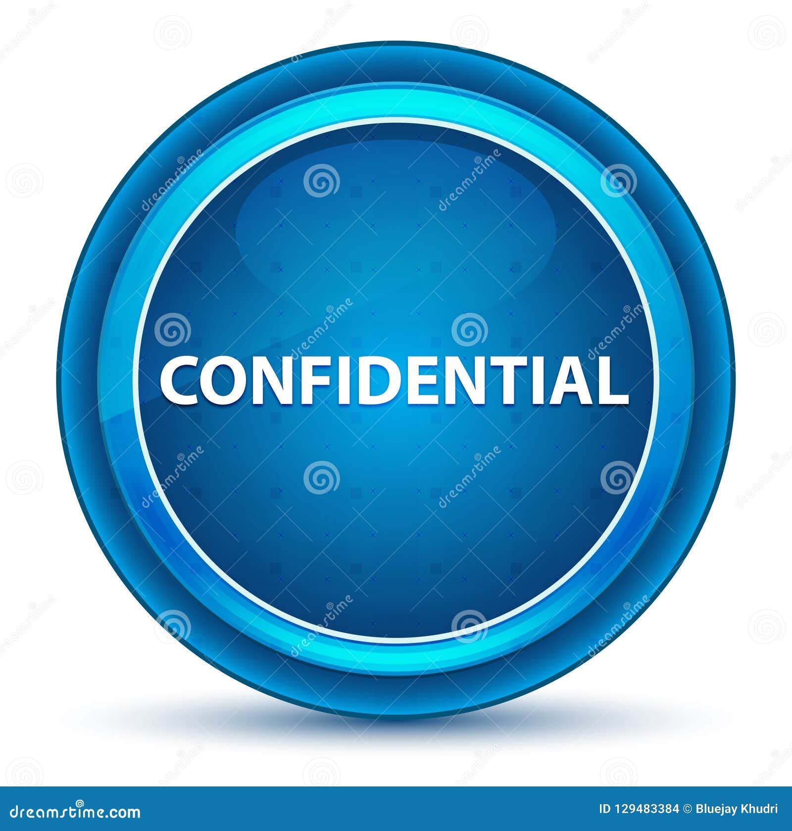 Confidential Eyeball Blue Round Button Stock Illustration ...