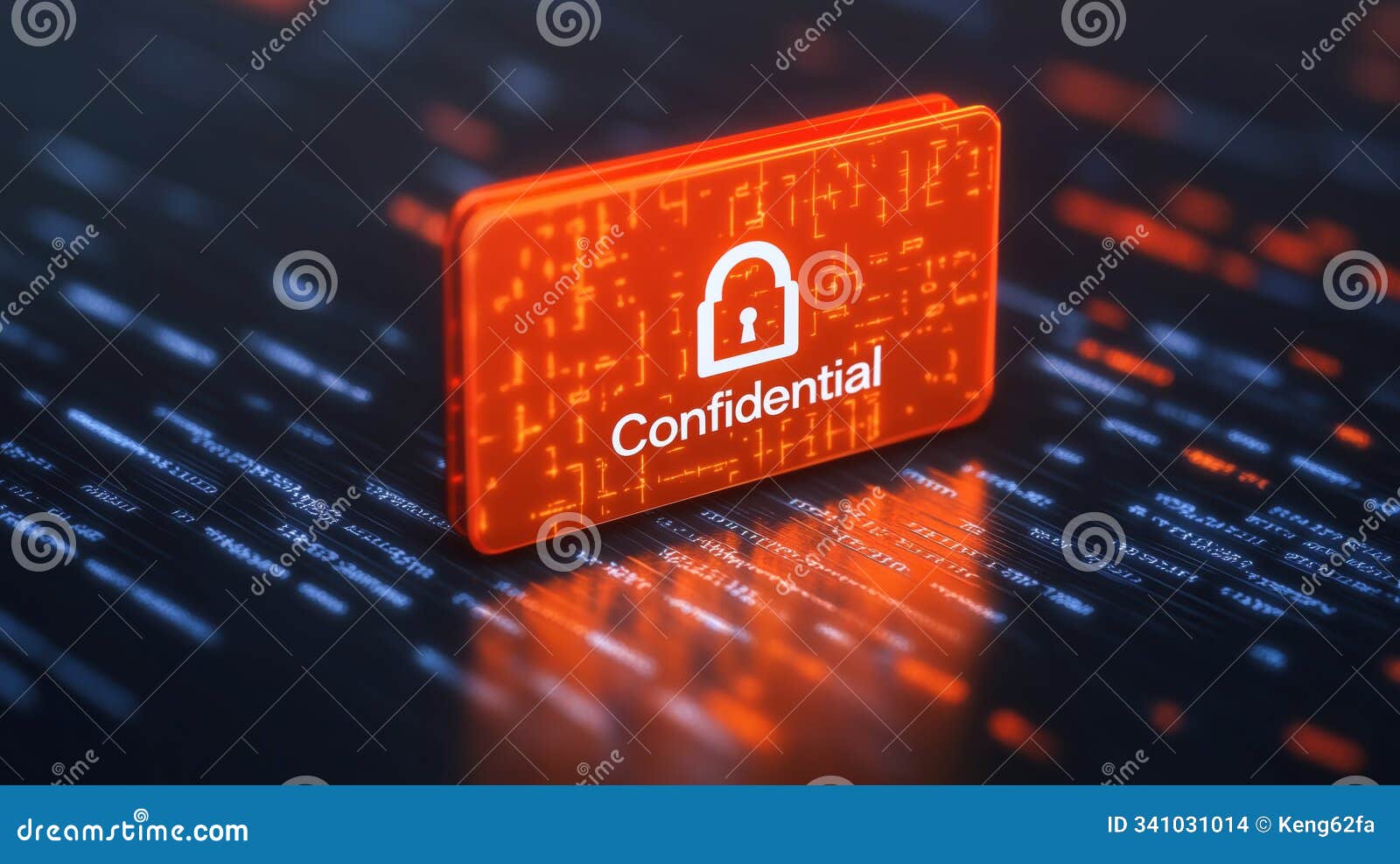 Confidential File Folder with Padlock Symbol, Representing Data ...