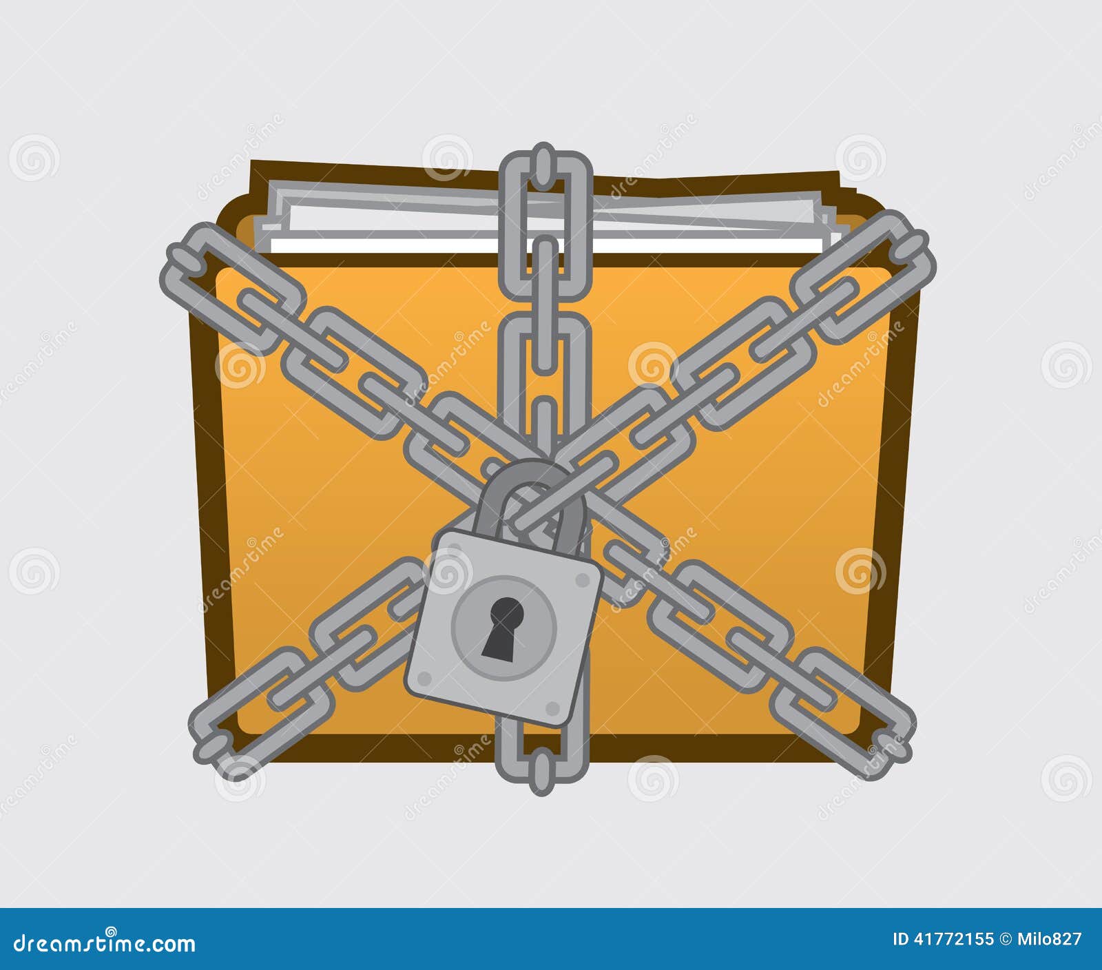 Confidential Folder Icon With Shadow Vector Illustration ...