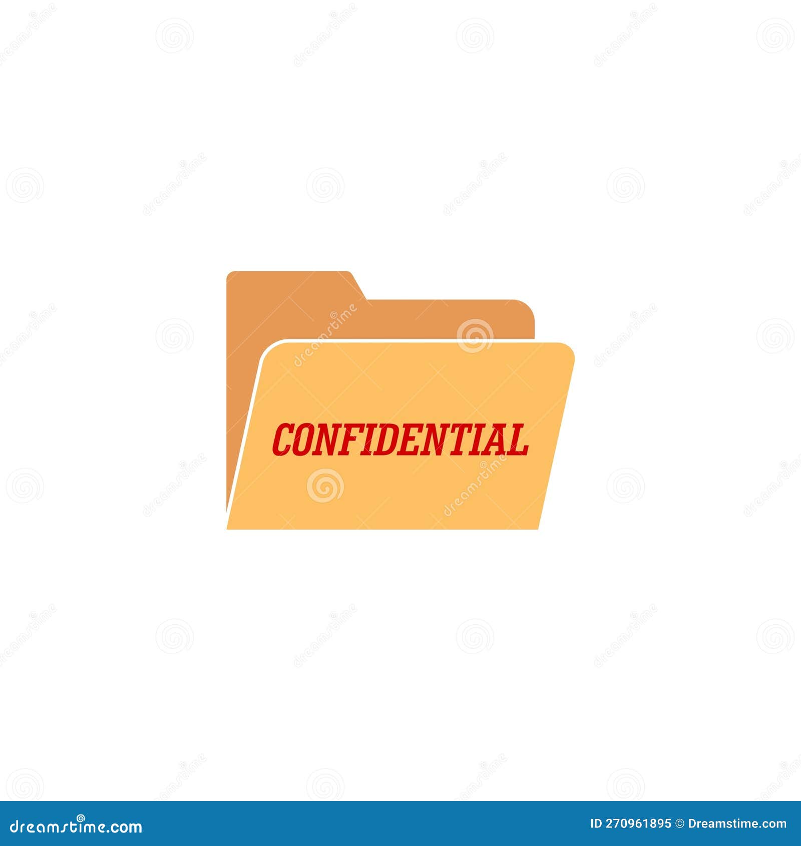 Confidential Folder Icon Sticker Isolated On White Background Cartoon ...
