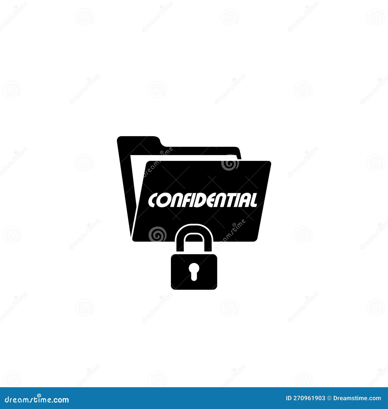 Confidential Folder Icon With Shadow Vector Illustration ...